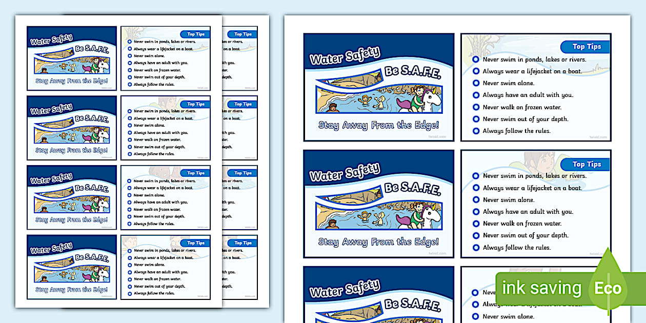 Water Safety Pocket Card - KS1 - PSHE
