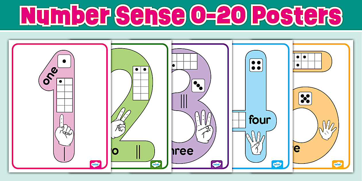 Number Sense 0-20 Math Posters