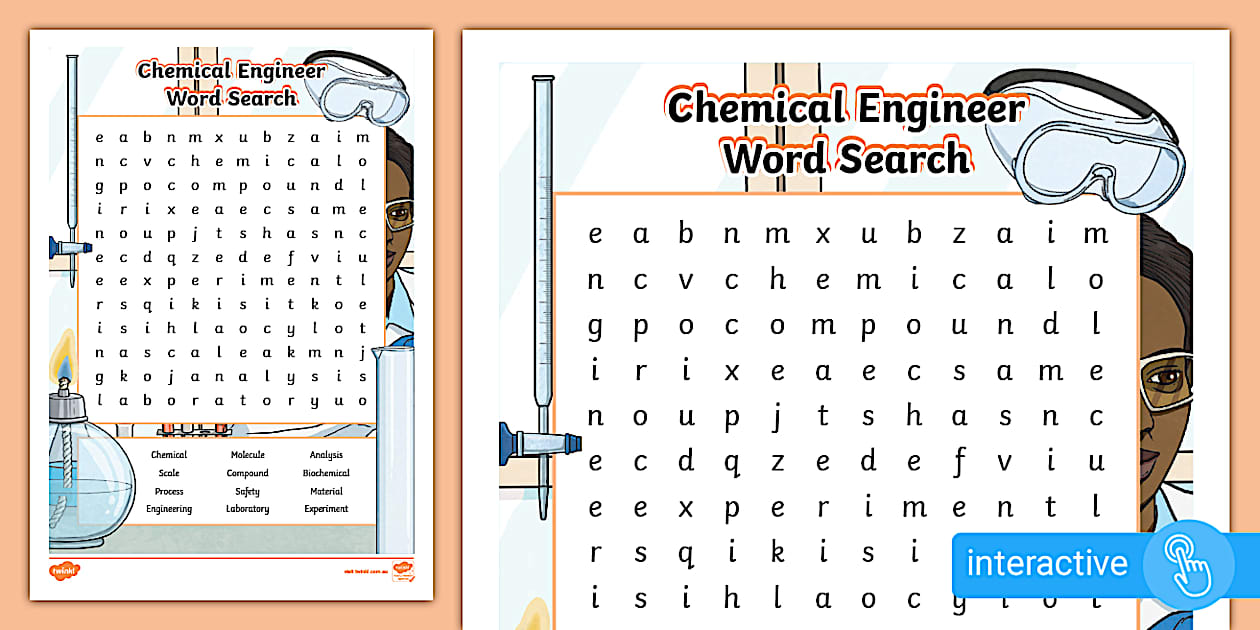 Chemical Engineer Word Search - Primary Education Resources