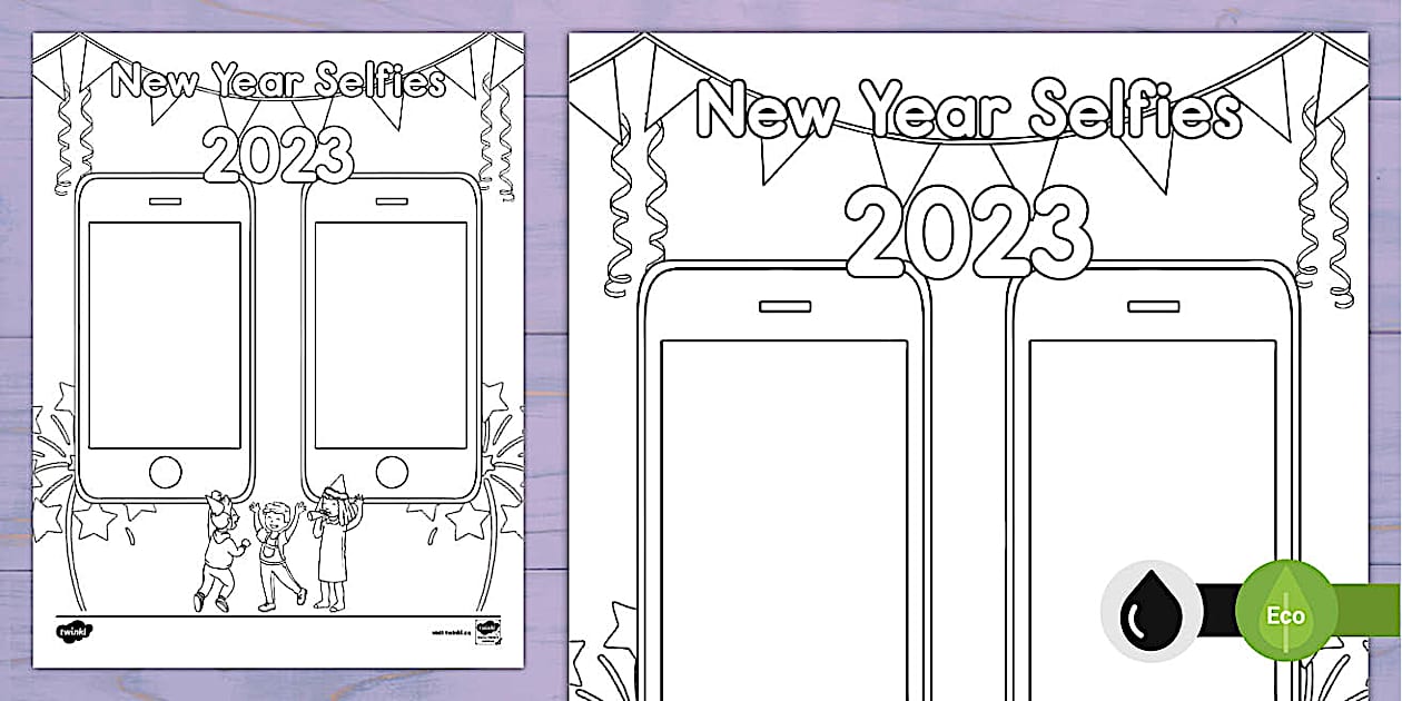 2022 New Year Selfies Worksheet - Twinkl