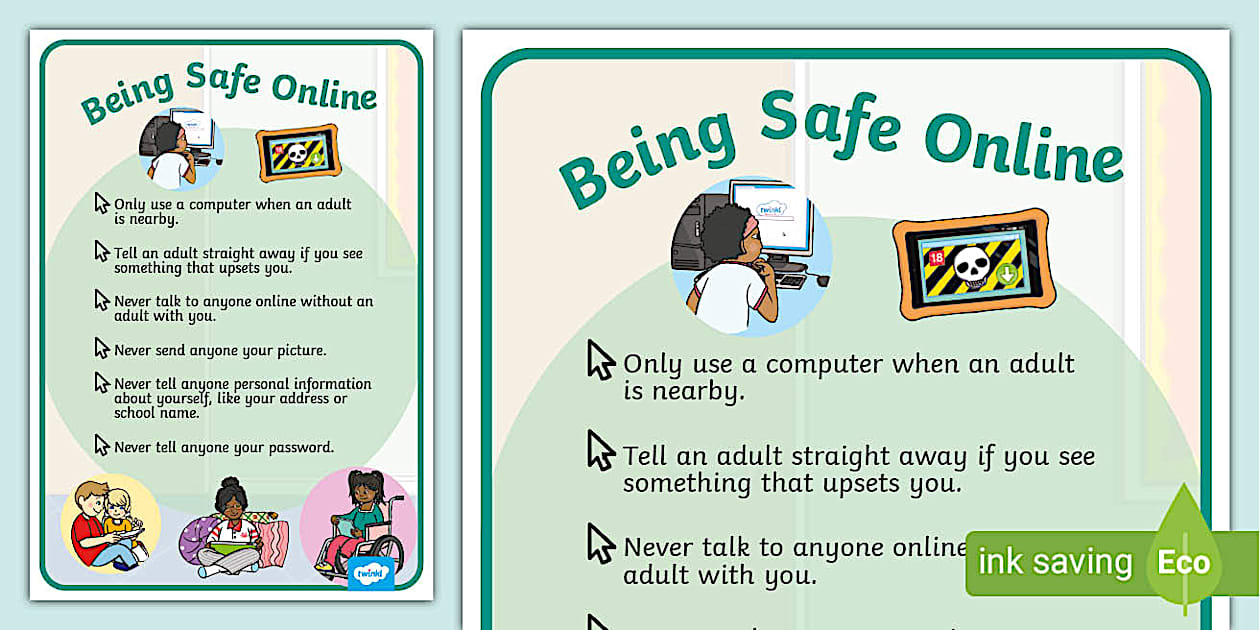 EYFS Internet Safety Rule Display Poster - Twinkl