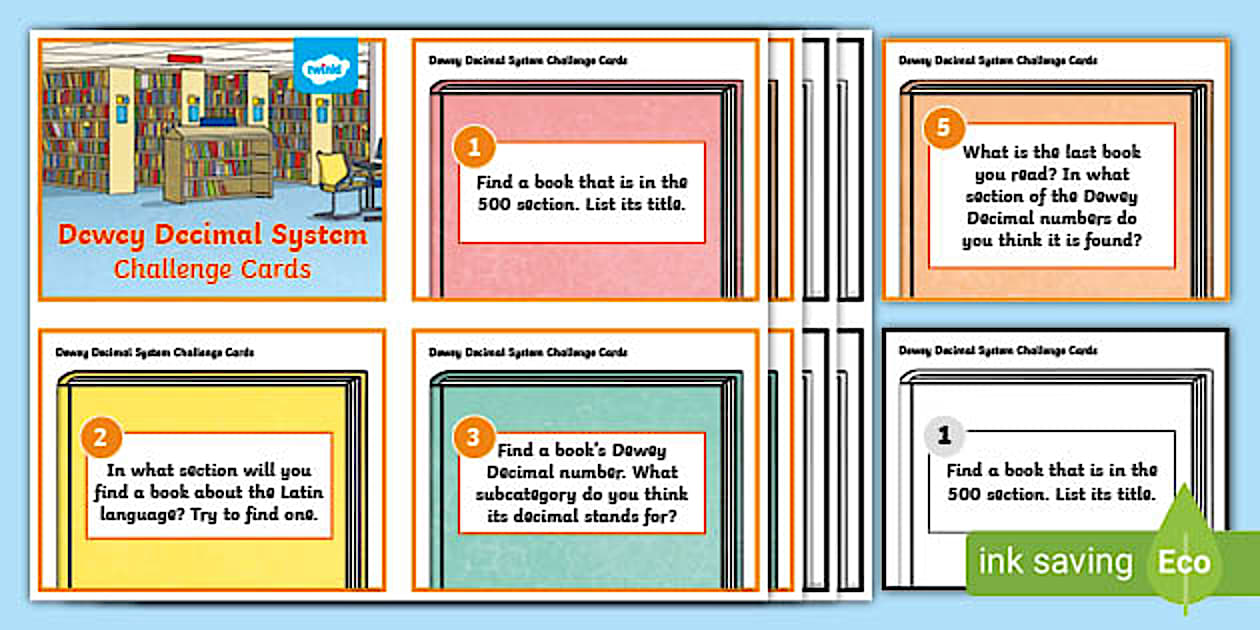 Dewey Decimal System Challenge Cards | Libraries | Twinkl US