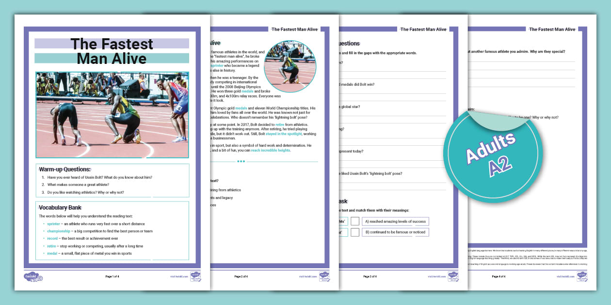 ESL The Fastest Man Alive (Teacher-Made) - Twinkl