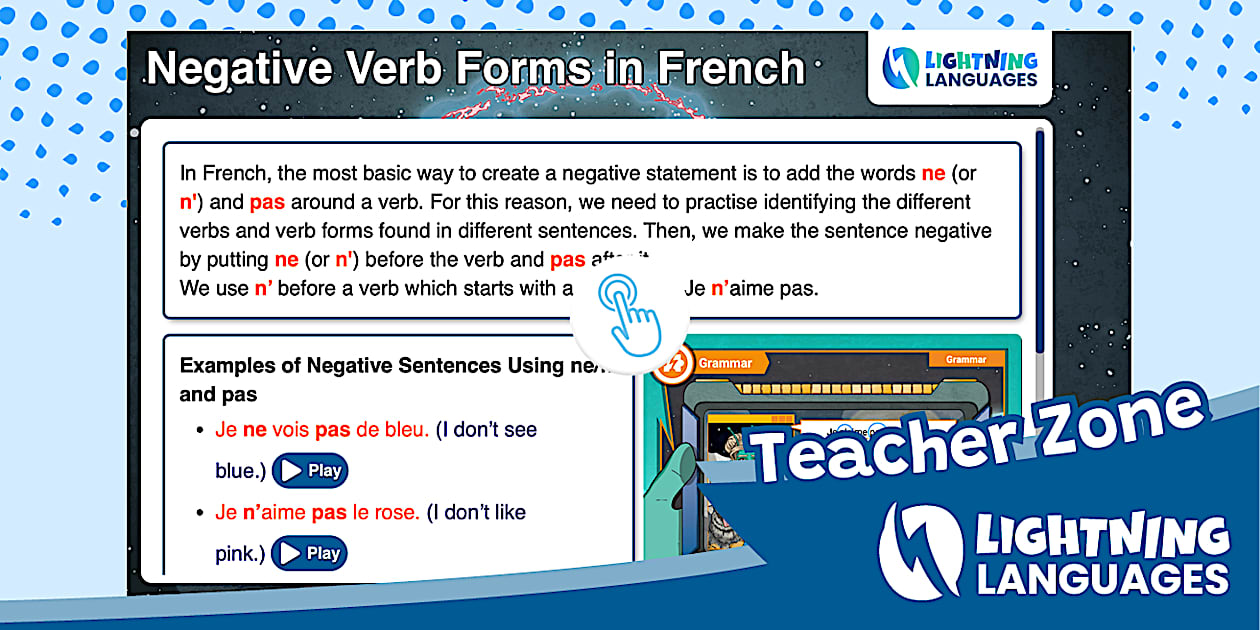 👉 Lightning Languages French Go Guide Negative Verb Forms