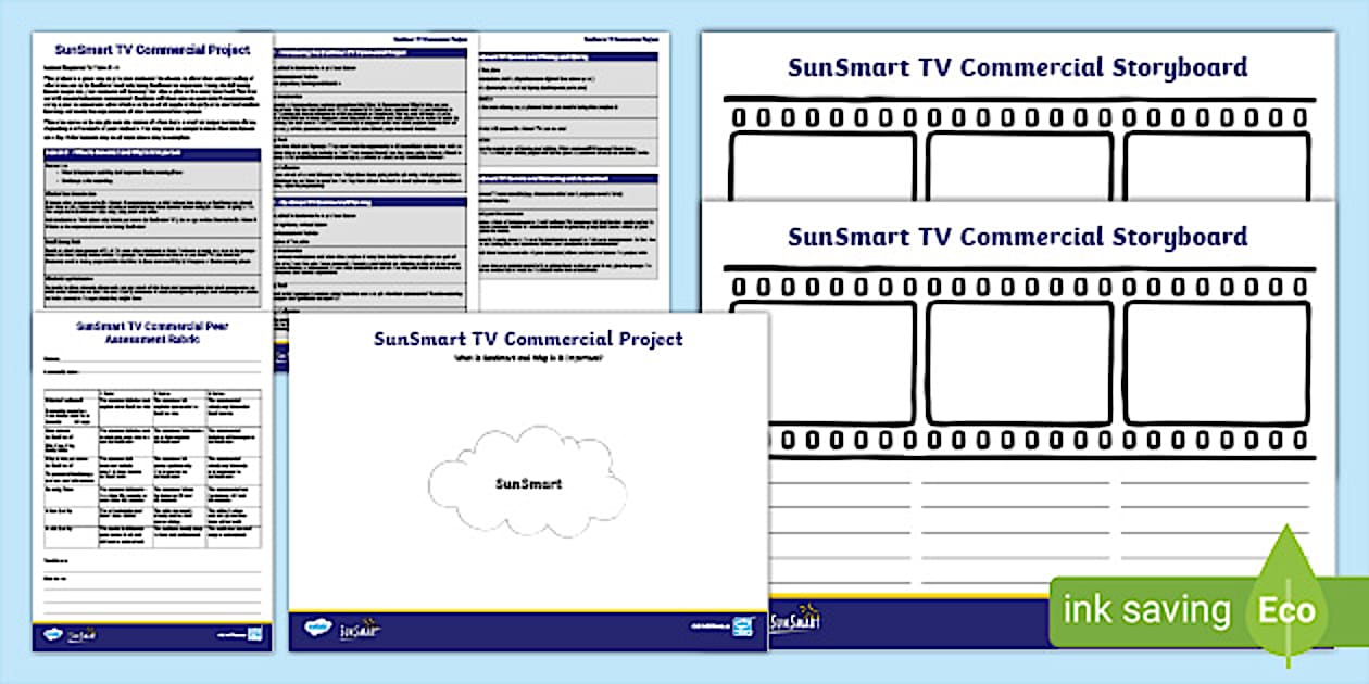 FREE! - SunSmart TV Commercial Project (teacher made)