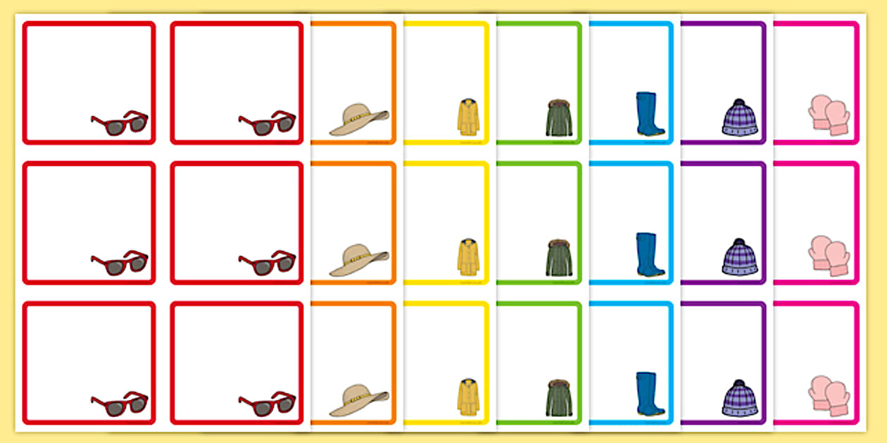 Editable Outdoor Clothing Square Peg Labels - Twinkl