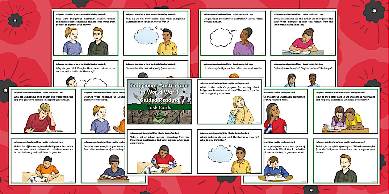 Anzac Day Guided Reading Challenge Cards (teacher made)
