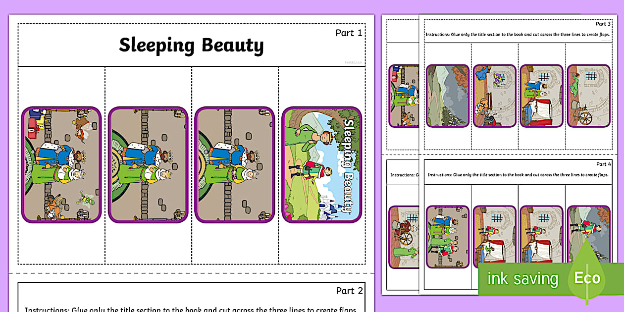 Sleeping Beauty Story Writing Flap Book (teacher made)