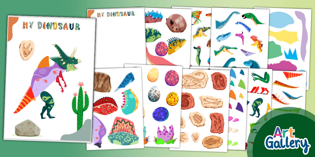 Dinosaur Collage Activity (teacher made) - Twinkl