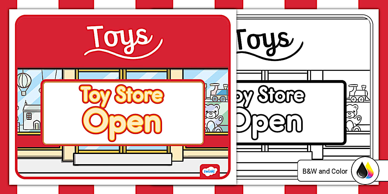 Toy Store Dramatic Play Open Sign (teacher made) - Twinkl