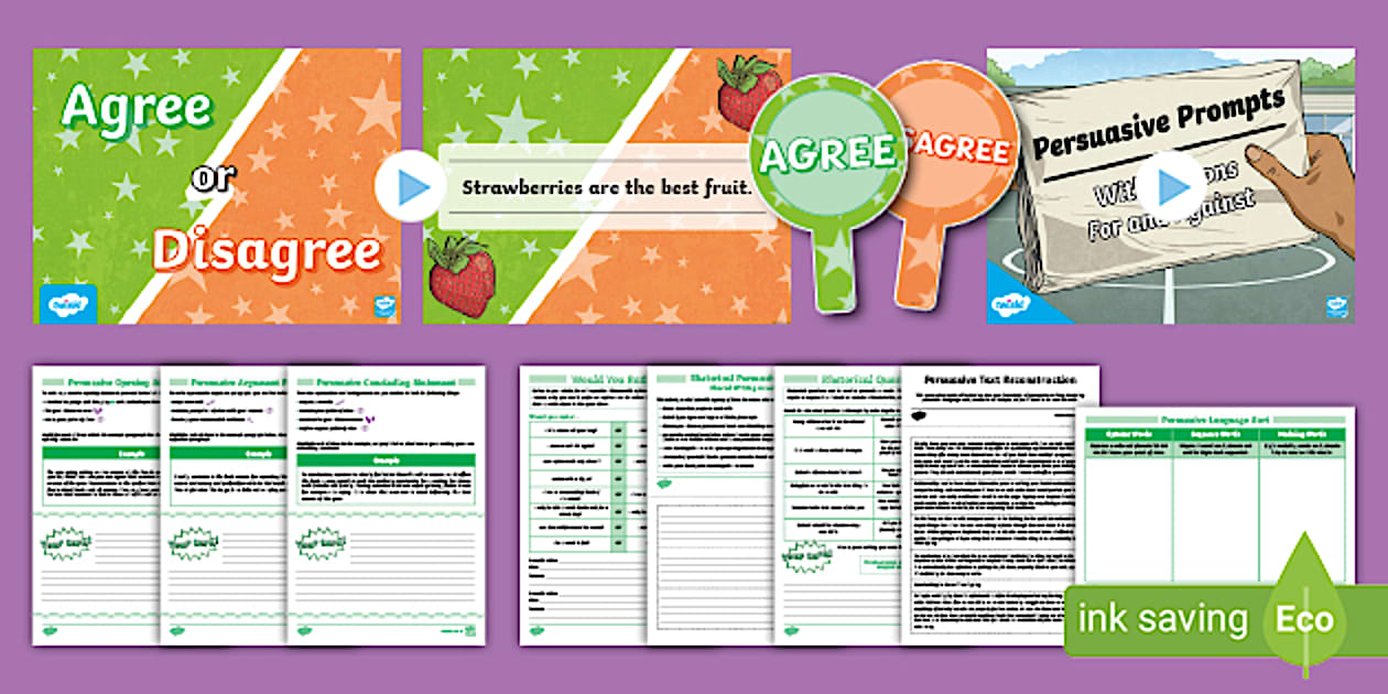 Persuasive Writing Activity Resource Pack for Years 3-6