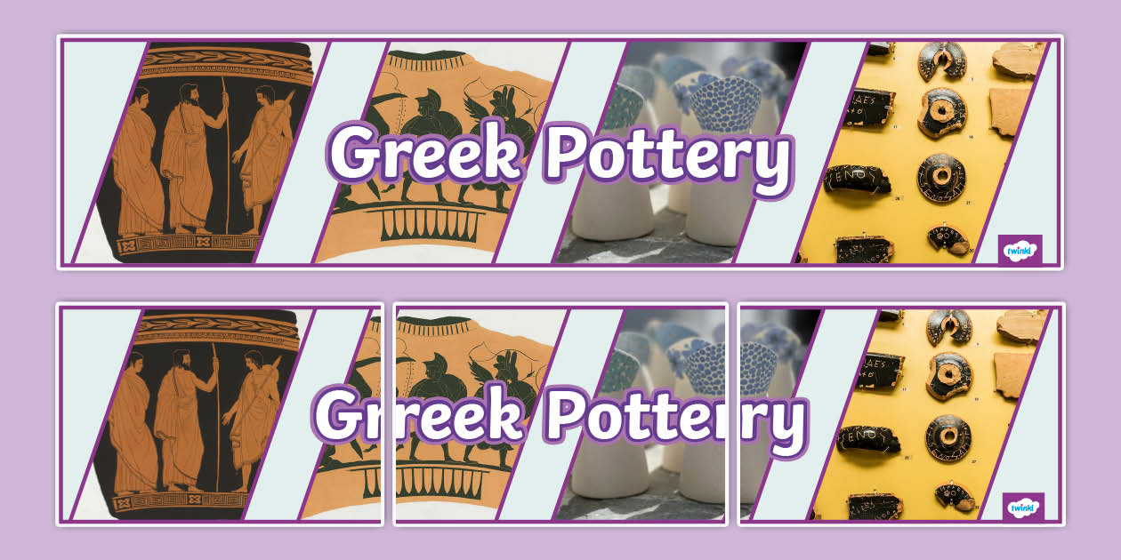 Greek Pottery Photo Display Banner (teacher made) - Twinkl