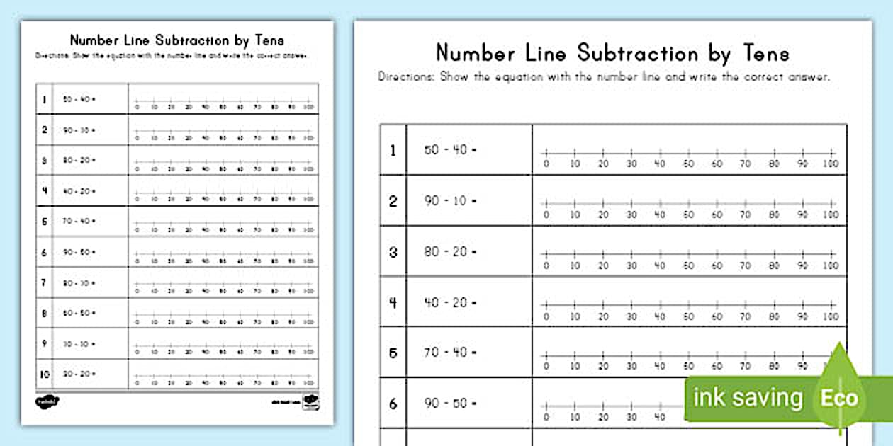 Printable First-Grade Number Line Worksheet | Math Resources