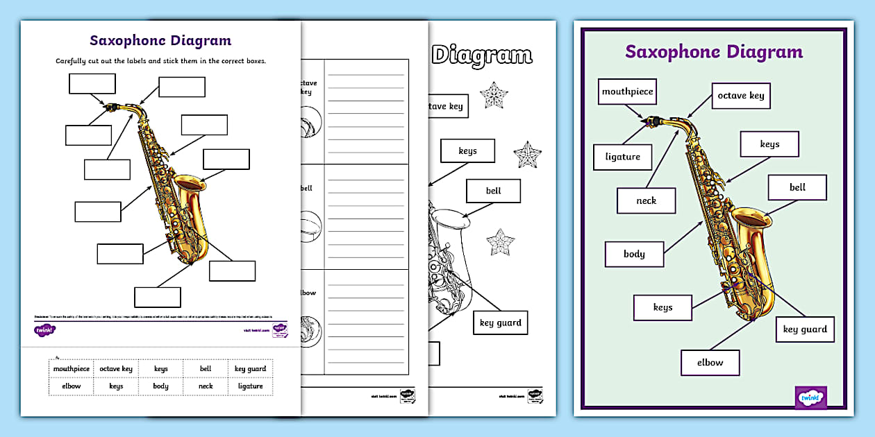 👉 Saxophone Diagram Pack (teacher made) - Twinkl