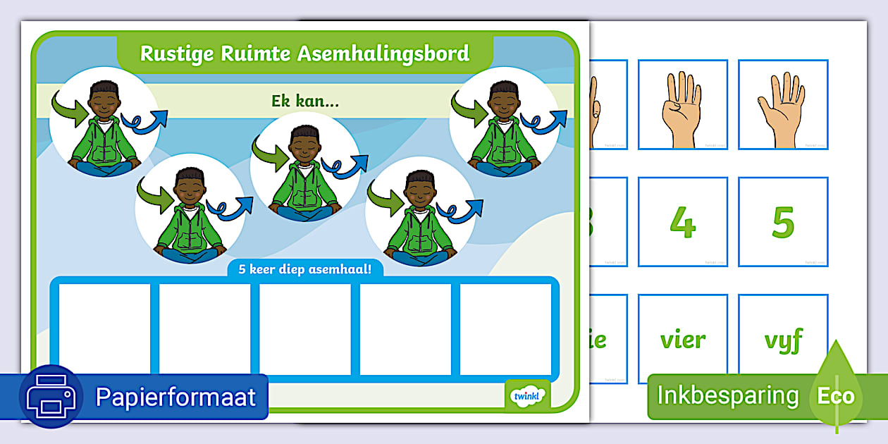 Rustige Ruimte Asemhaling Visuele Ondersteuningsbord+Kaarte