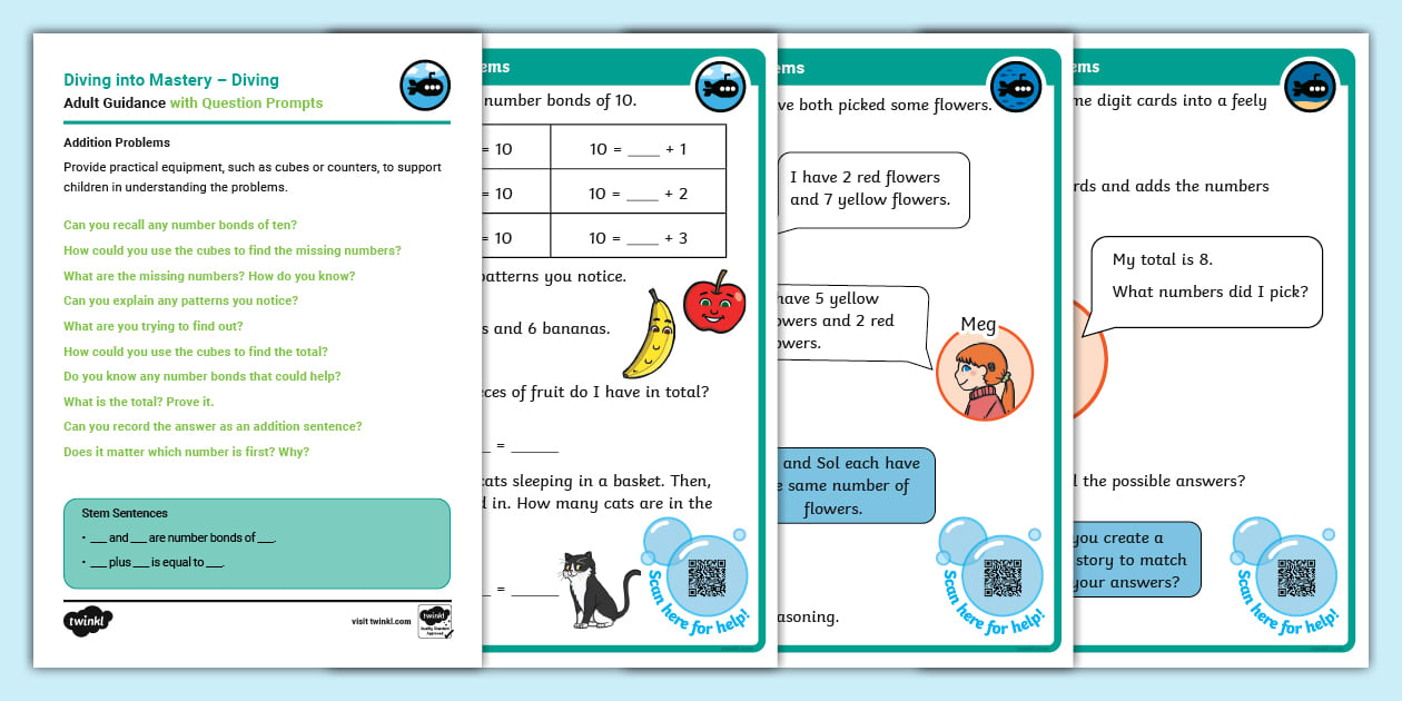 👉 Year 1 Diving into Mastery: Step 10 Addition Problems