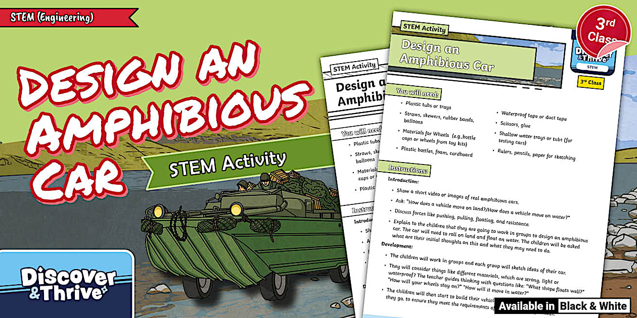 Design an Amphibious Car Activity 3rd Class