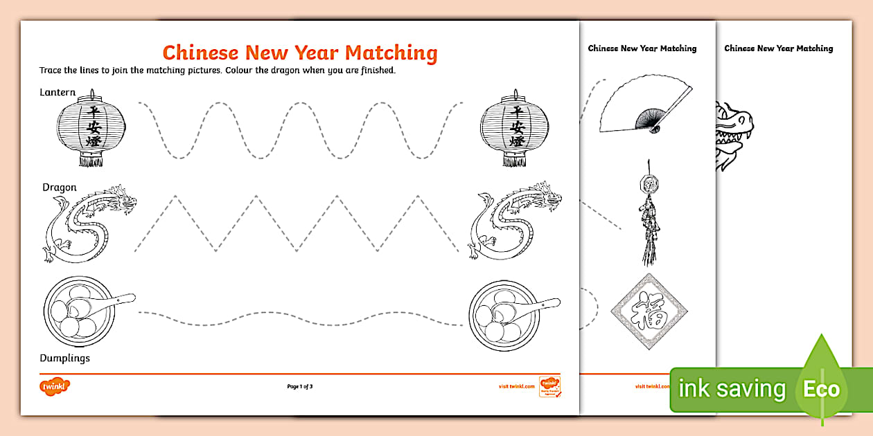 Chinese New Year Matching (teacher made) - Twinkl