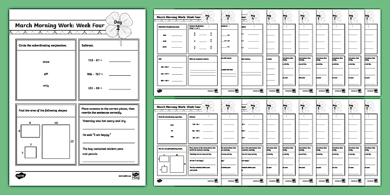 Third Grade March Morning Work Bundle (teacher made)