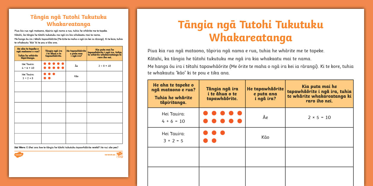 Ngā Tūtohi Tukutuku Whakareatanga (teacher made) - Twinkl