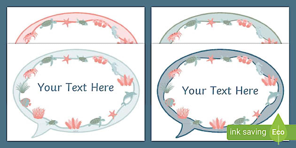 Under the Sea-Themed Editable Speech Bubble Display - Twinkl