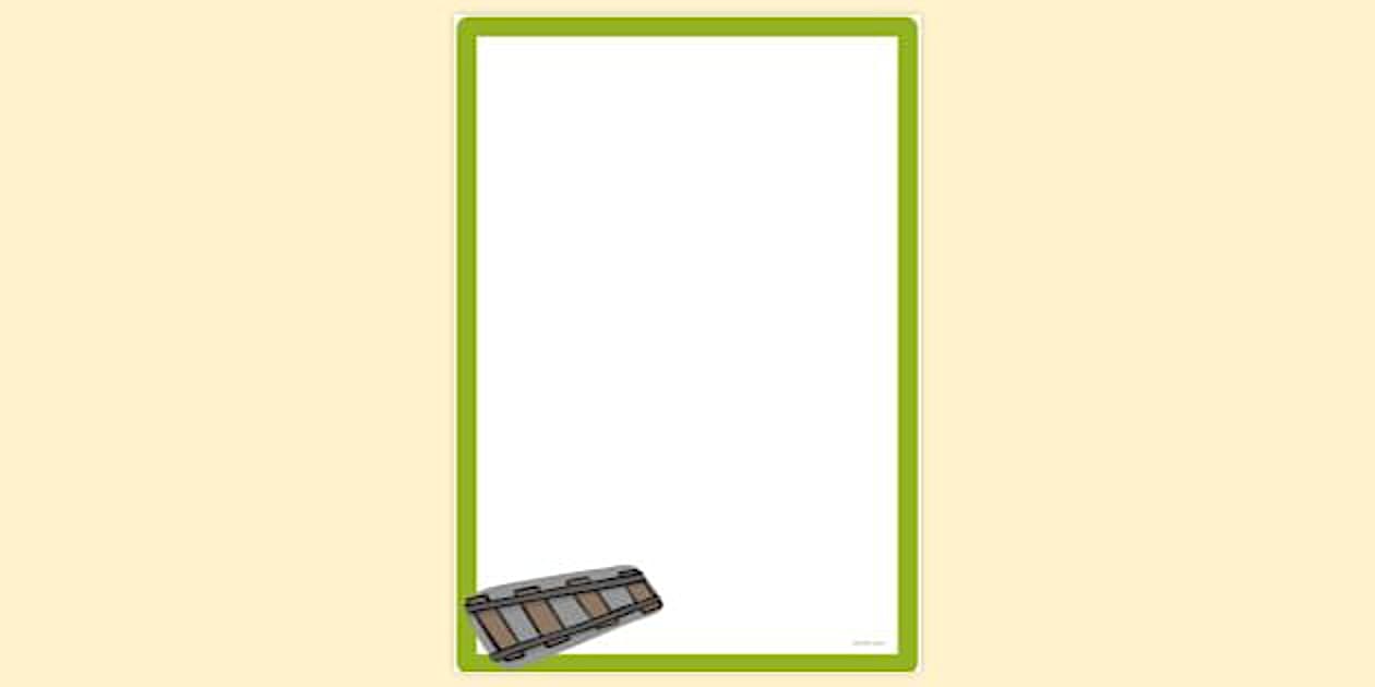 Simple Blank Train Tracks Page Border | Page Borders | Twinkl