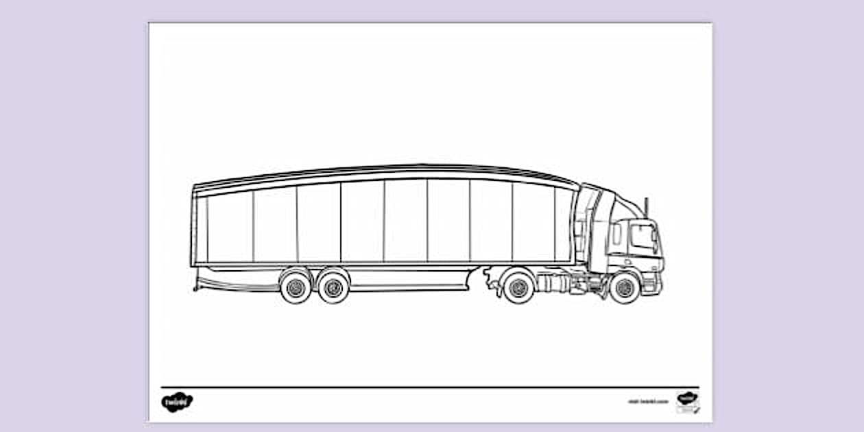 Streamlined Lorry Colouring Sheet (teacher made) - Twinkl