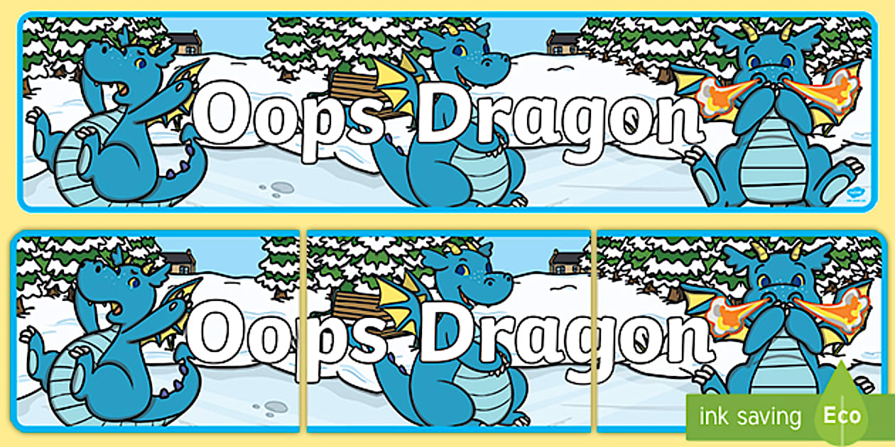KS1 Oops Dragon Display Banner (ティーチャーメイド)