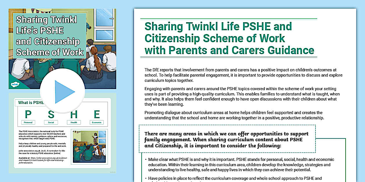 Sharing the Life PSHE Scheme with Parents and Carers Guide