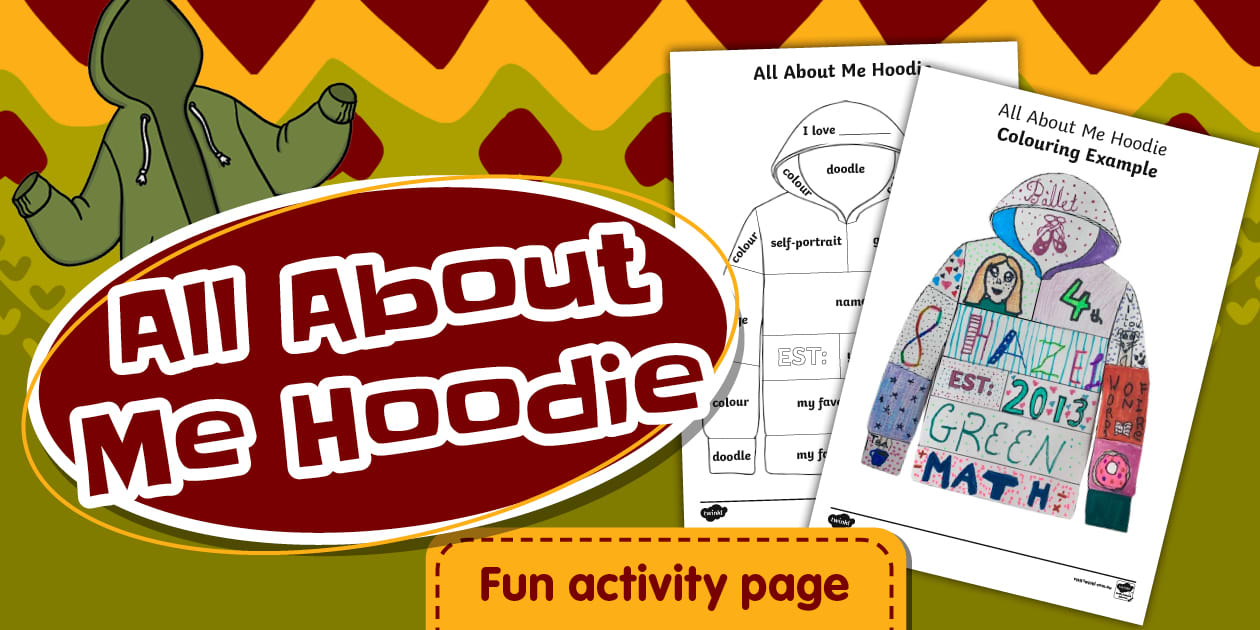 All About Me Hoodie Activity Sheet