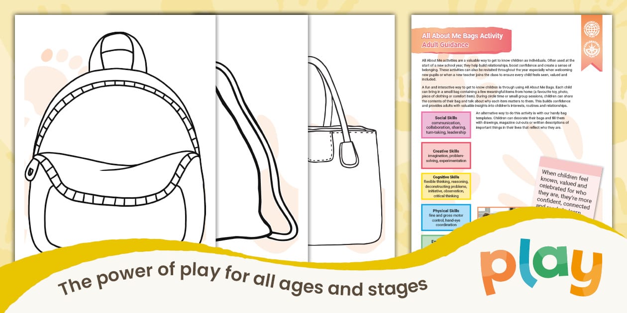 All About Me Bags Activity Pack (creat de profesori)