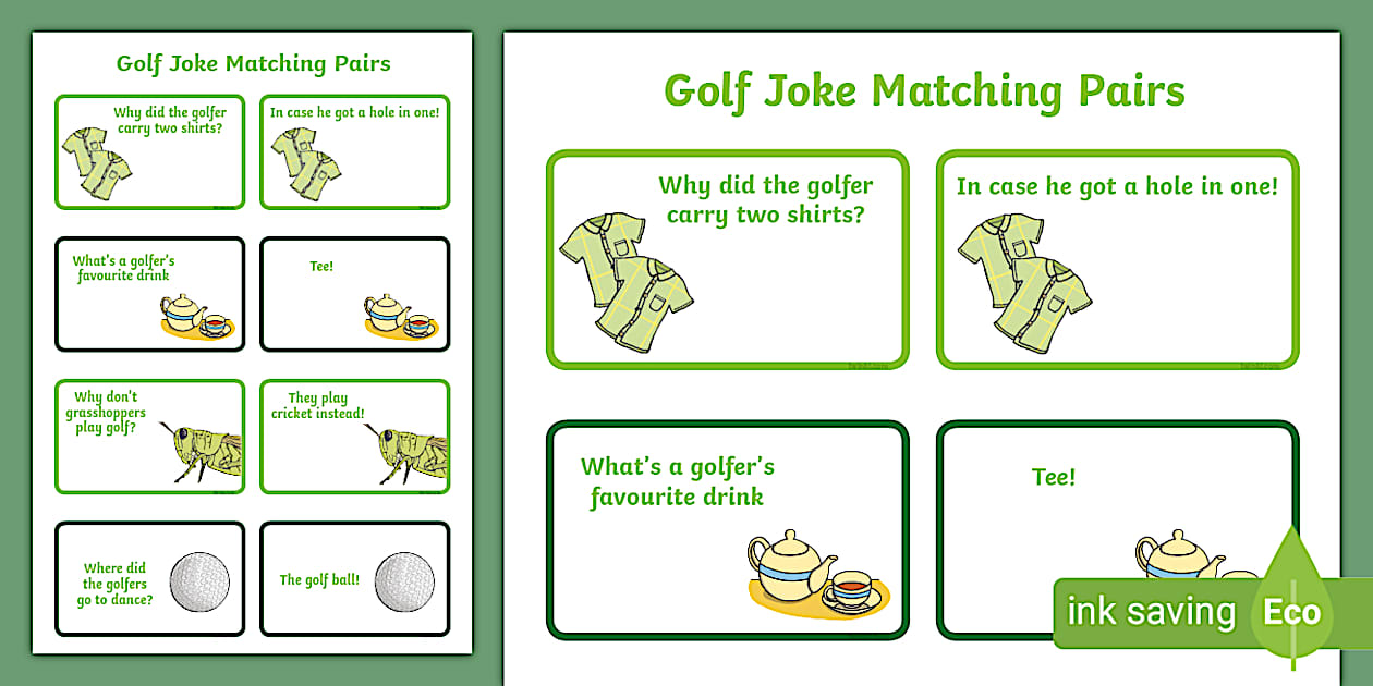 Golf Joke Matching Pairs (Teacher-Made) - Twinkl