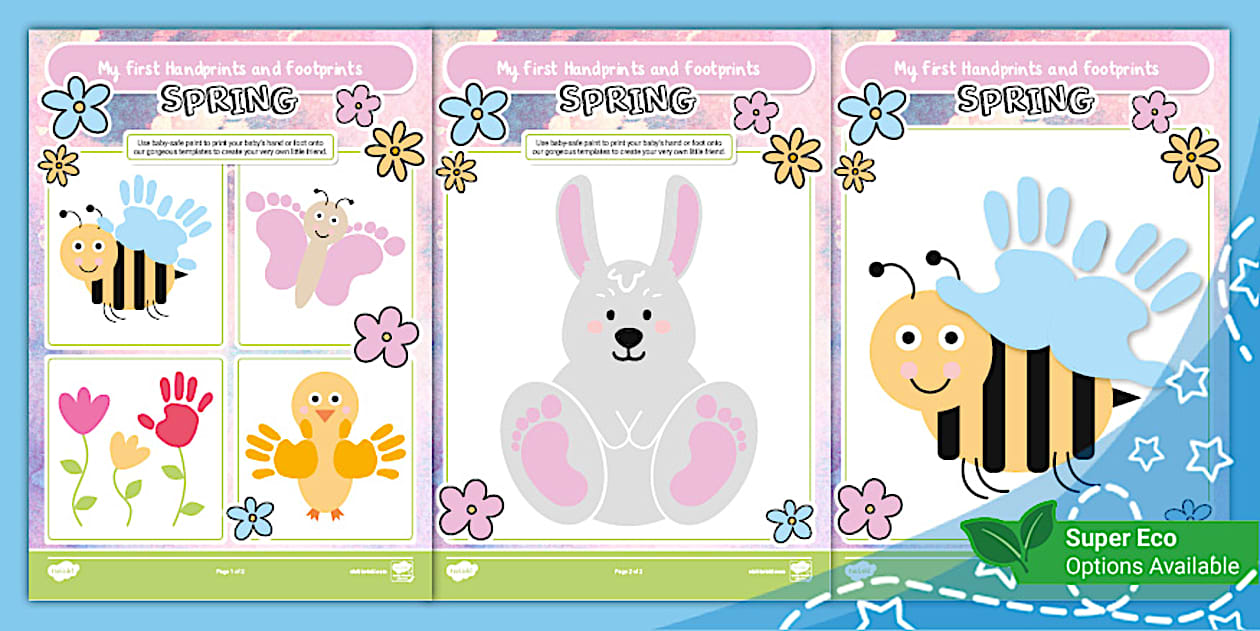 Spring-Themed Hand and Footprint Art Activity - Twinkl