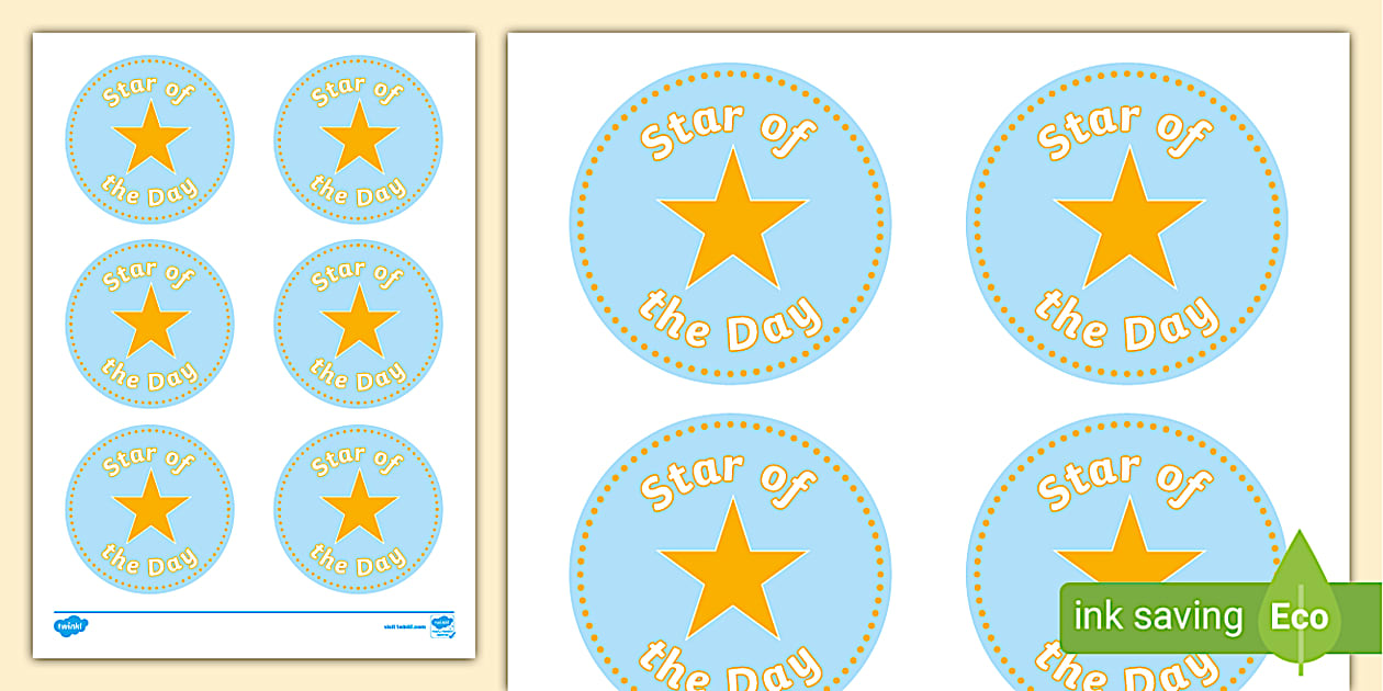Star of the Day Badges - Twinkl - KS1 (teacher made)