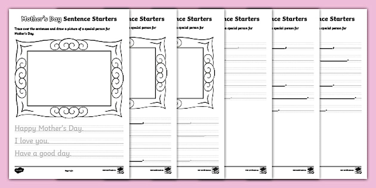 Mother's Day Sentence Starters (teacher made) - Twinkl