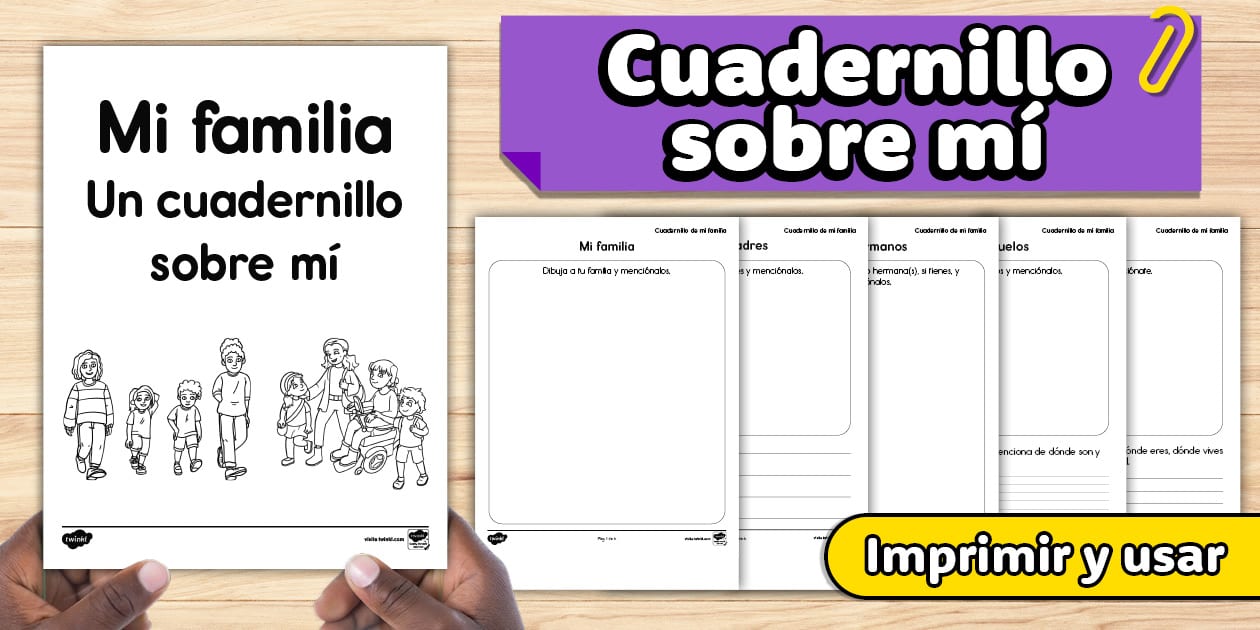 Mi familia: Un cuadernillo sobre mí