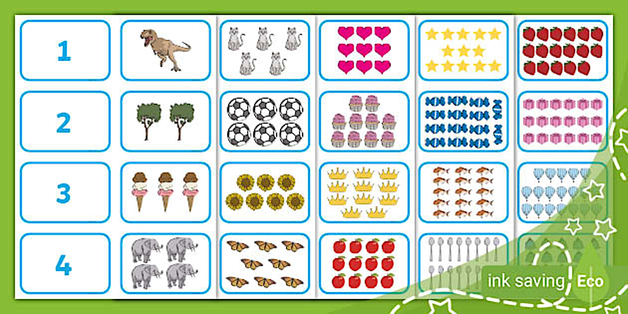 👉 Recognise and Count Numbers 1-20 Cards (Ages 5 - 6)