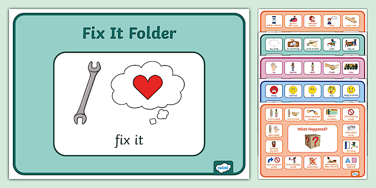 Fix It Folder with Visual Supports (teacher made) - Twinkl