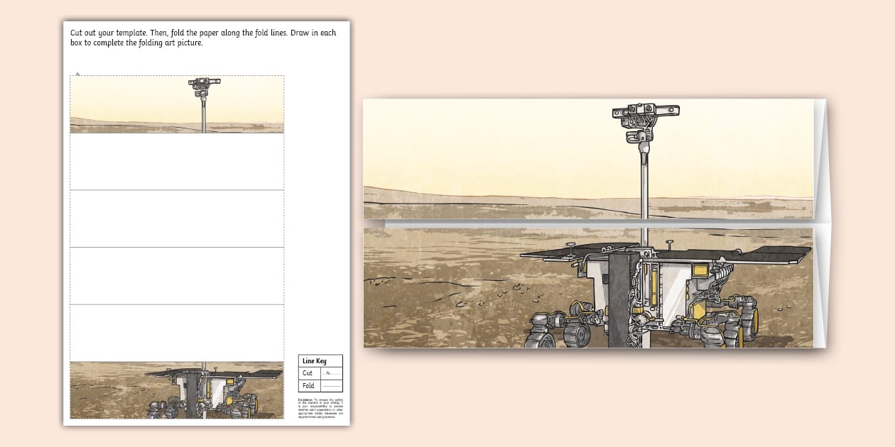 Mars Rover Folding Art Template (teacher made) - Twinkl
