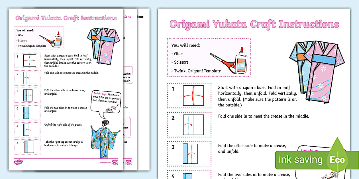 How to Make an Origami Yukata (teacher made) - Twinkl