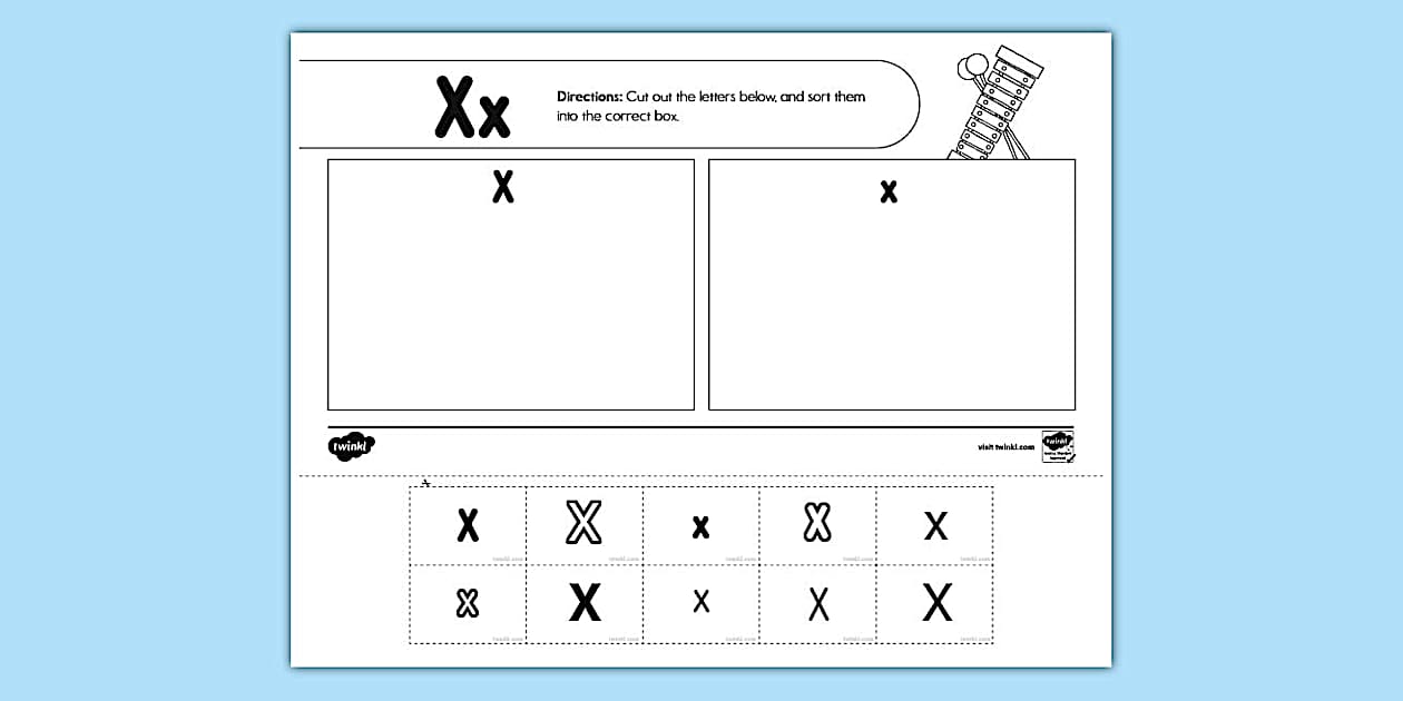 Uppercase and Lowercase X Sort (Teacher-Made) - Twinkl