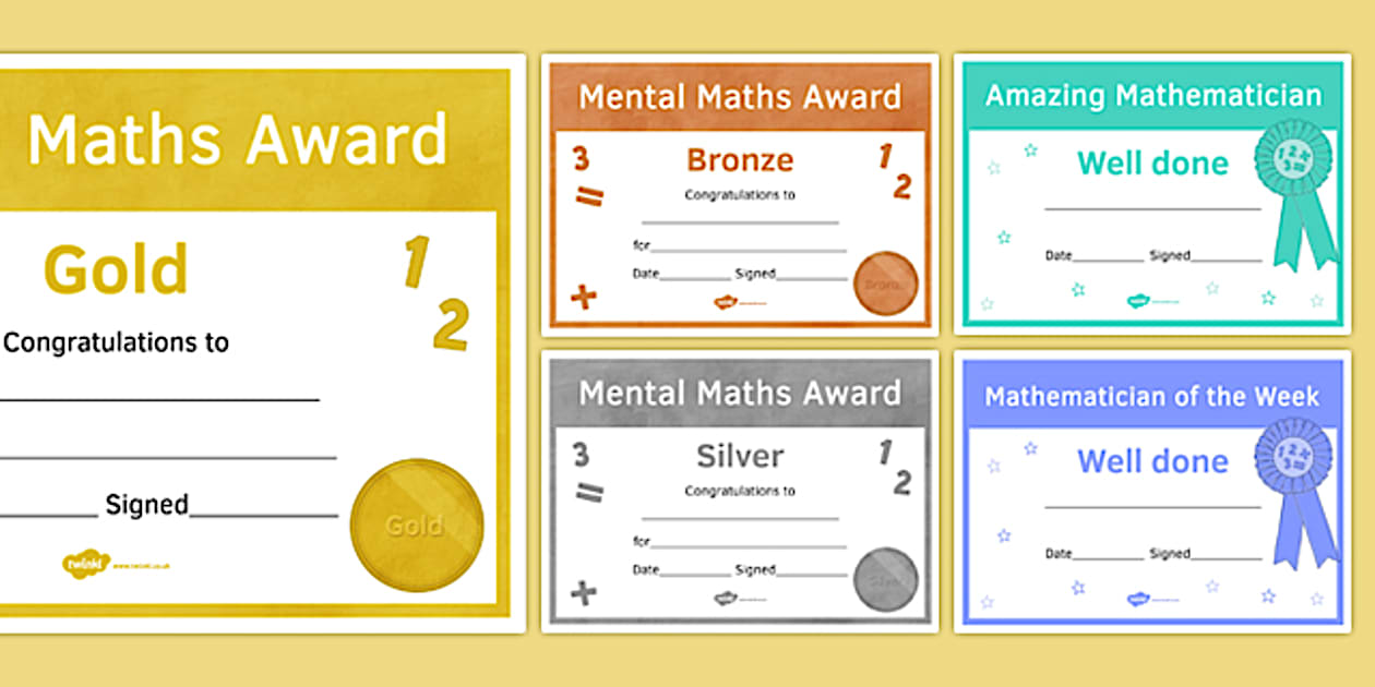 Maths Awards Resource Pack (teacher made) - Twinkl