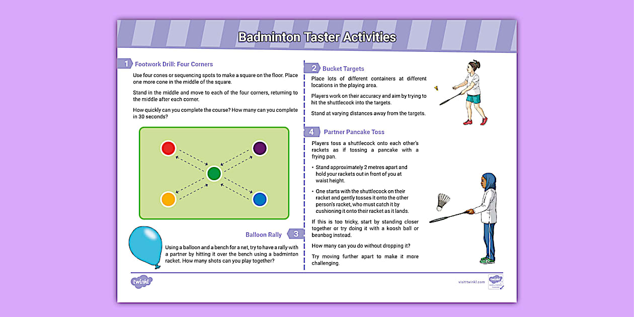 Badminton Activities, drills and games - Badminton lesson