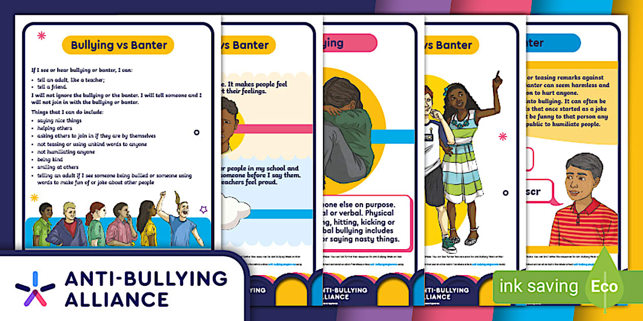 FREE! - Anti-Bullying Alliance: Bullying vs Banter Social Situation Posters
