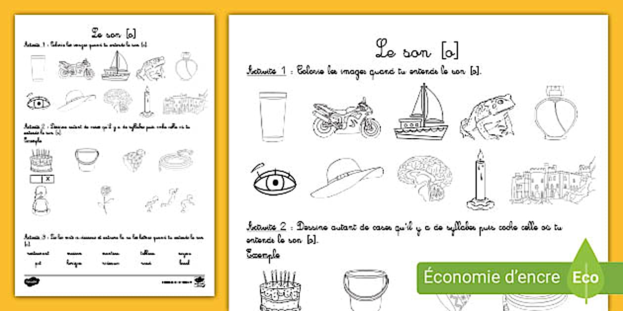 Feuille d'activités : Le son [o]