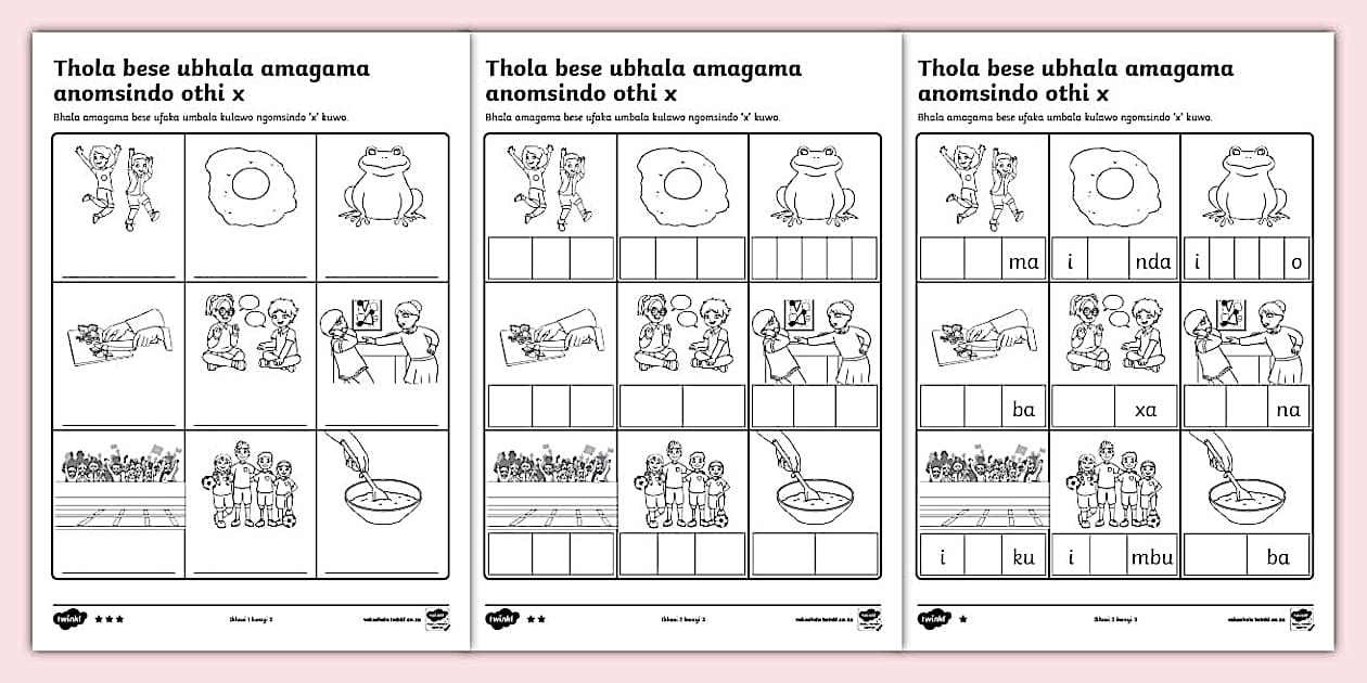 Thola bese ubhala amagama anomsindo othi x- Amakhasi Okusebenzela Ahlukene