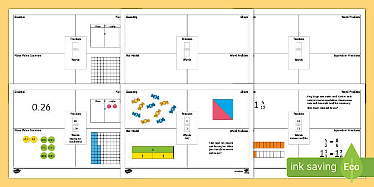 👉 Fractions and Decimals Connections Maths Mats