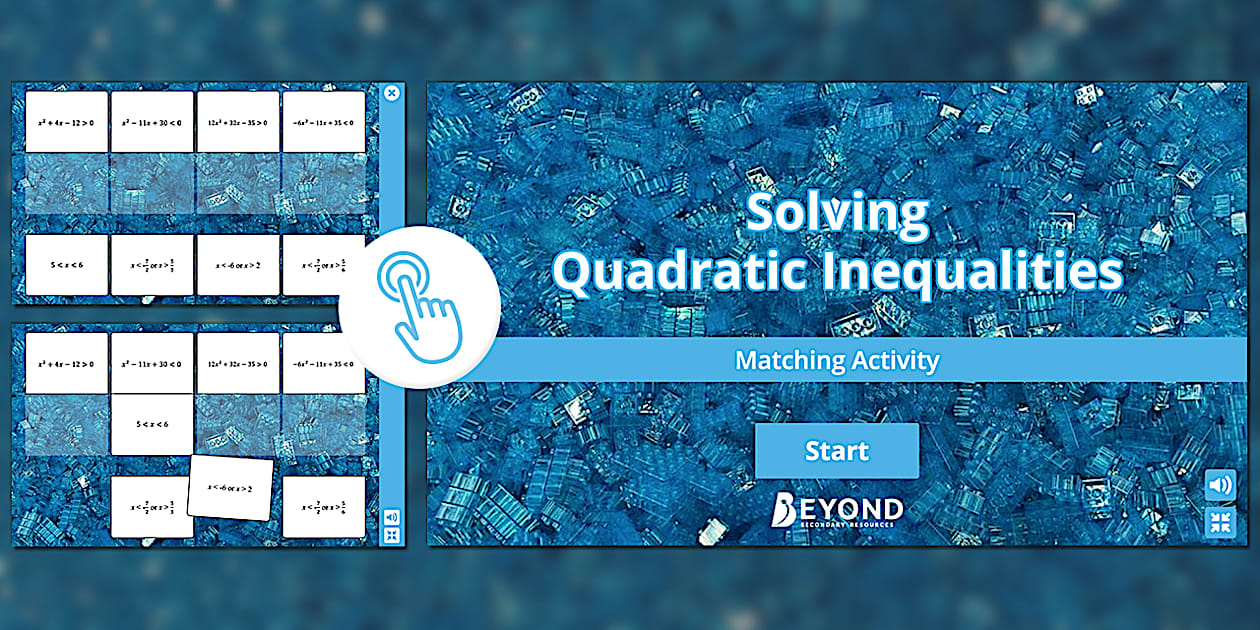 👉 Solving Quadratic Inequalities Matching Activity