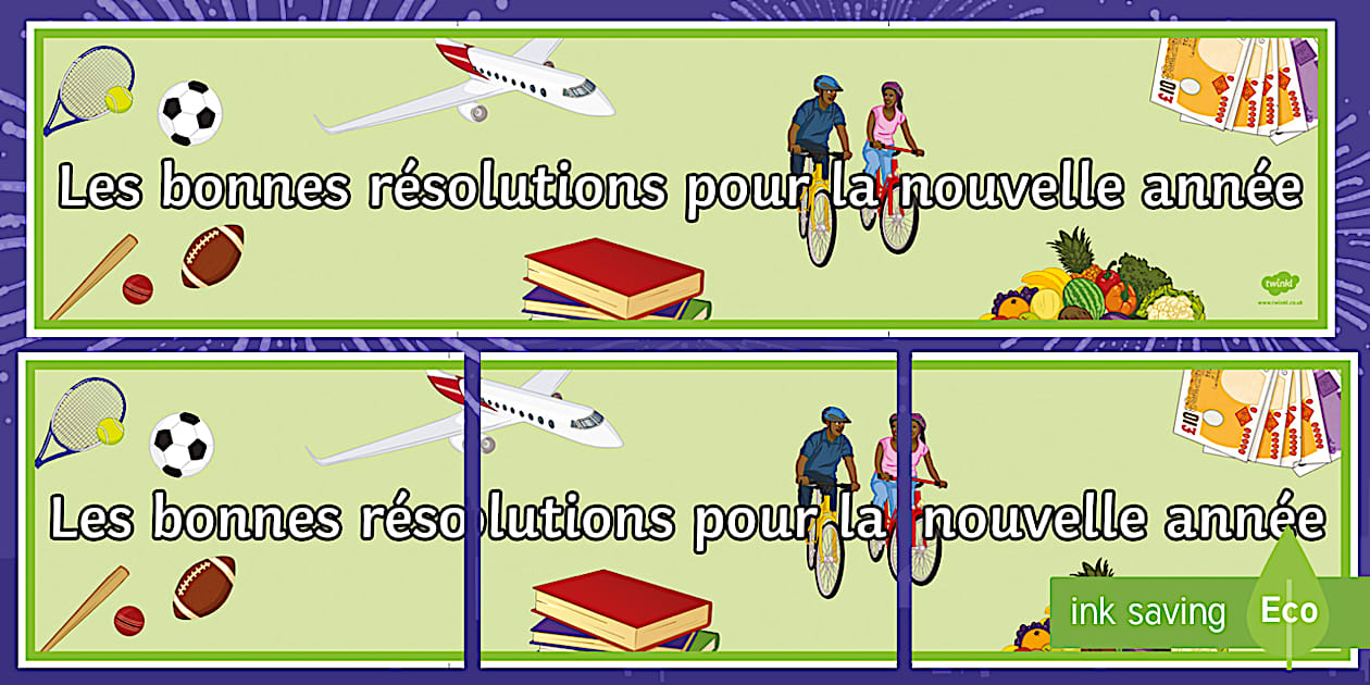 New Year's Resolutions Display Banner-French