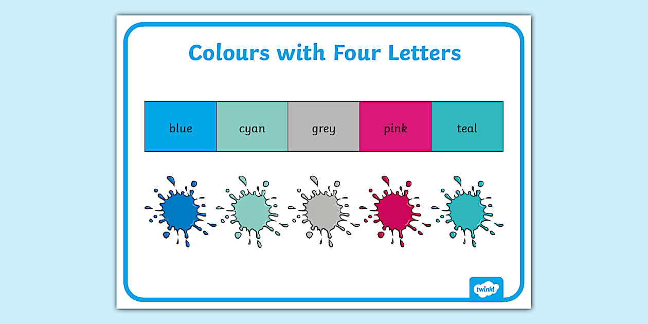 Colours with Four Letters Word Mat (teacher made) - Twinkl